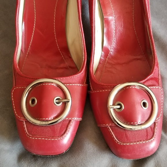 Coach | Shoes | Red Vintage Coah Heels | Poshmark